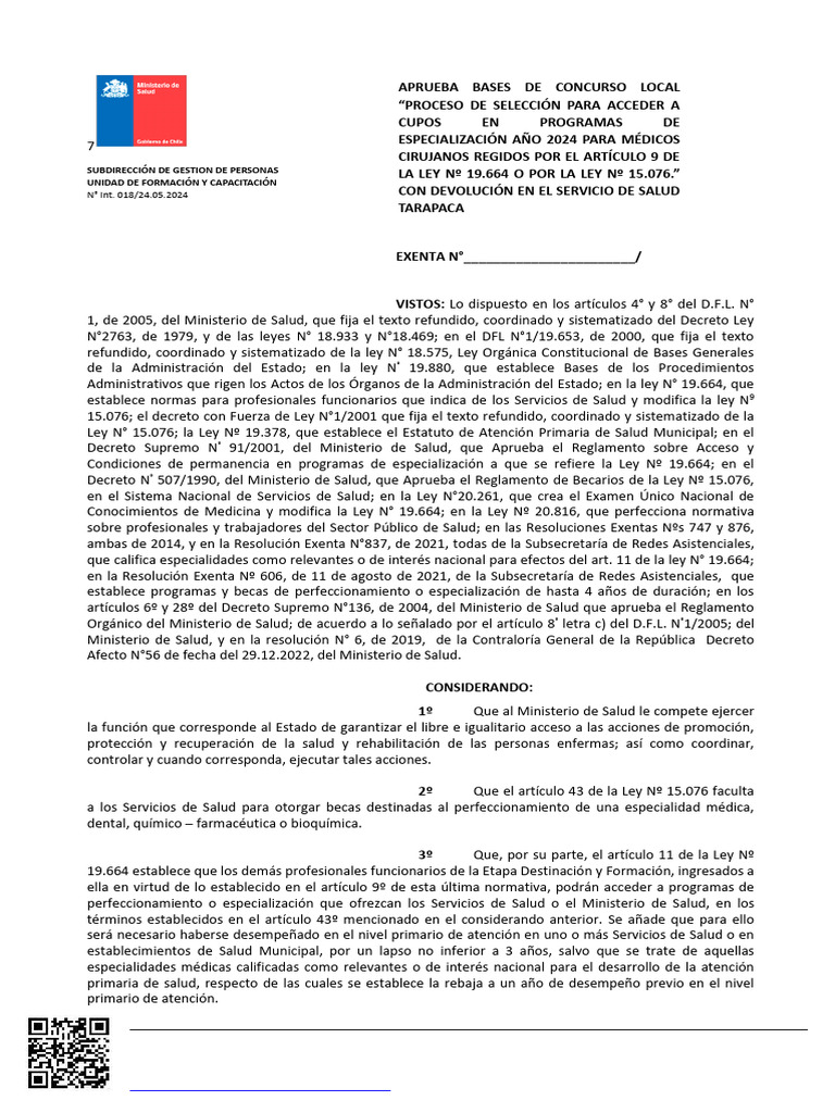RESOL. #02549 31.05.2024 Apruebe Bases Concurso Local Especialidades Primarias | PDF | Apelación ...