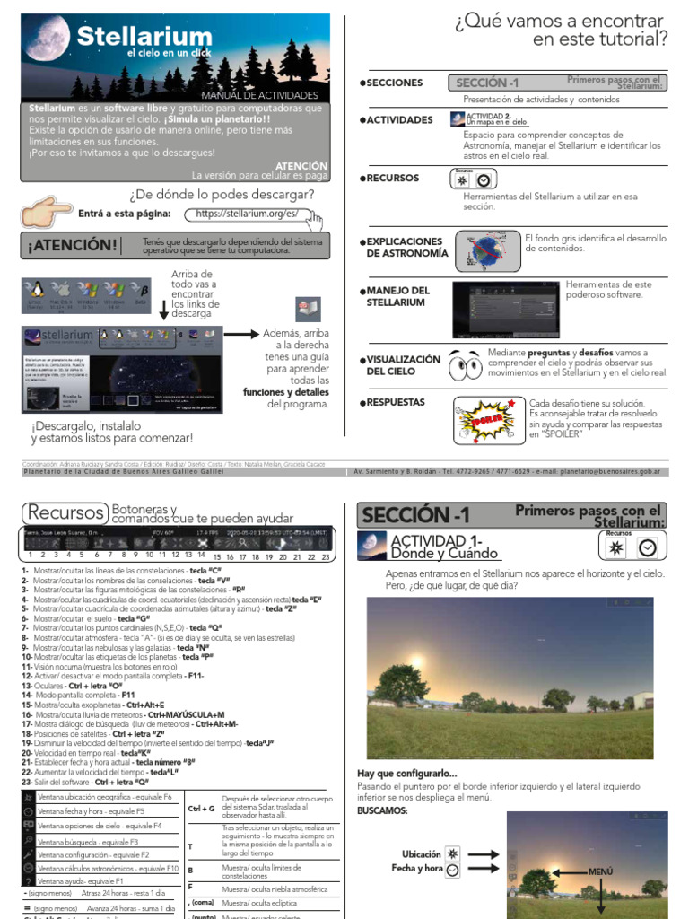 Guía de Uso del Stellarium para Astronomía | PDF | Constelación | Estrellas