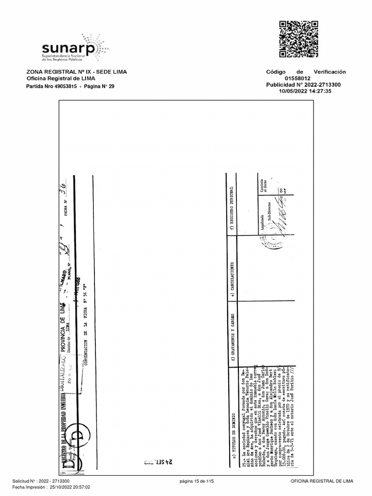 Partida Sunarp | PDF