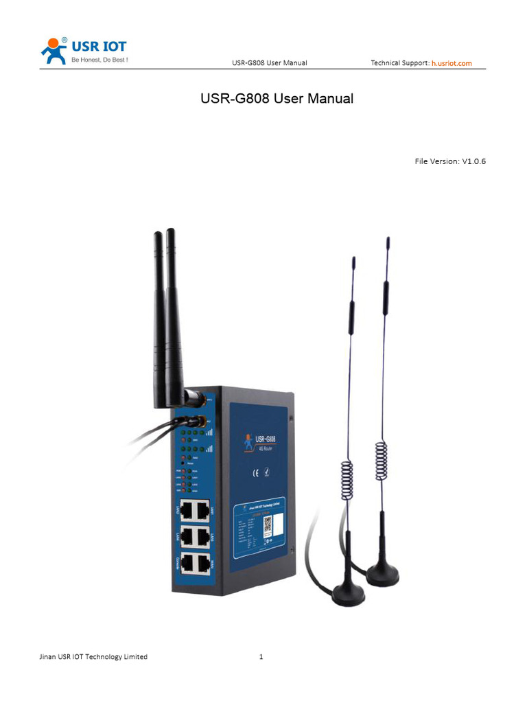 USR G808 Usermanual V1.0.6 | PDF | Wi Fi | Ip Address