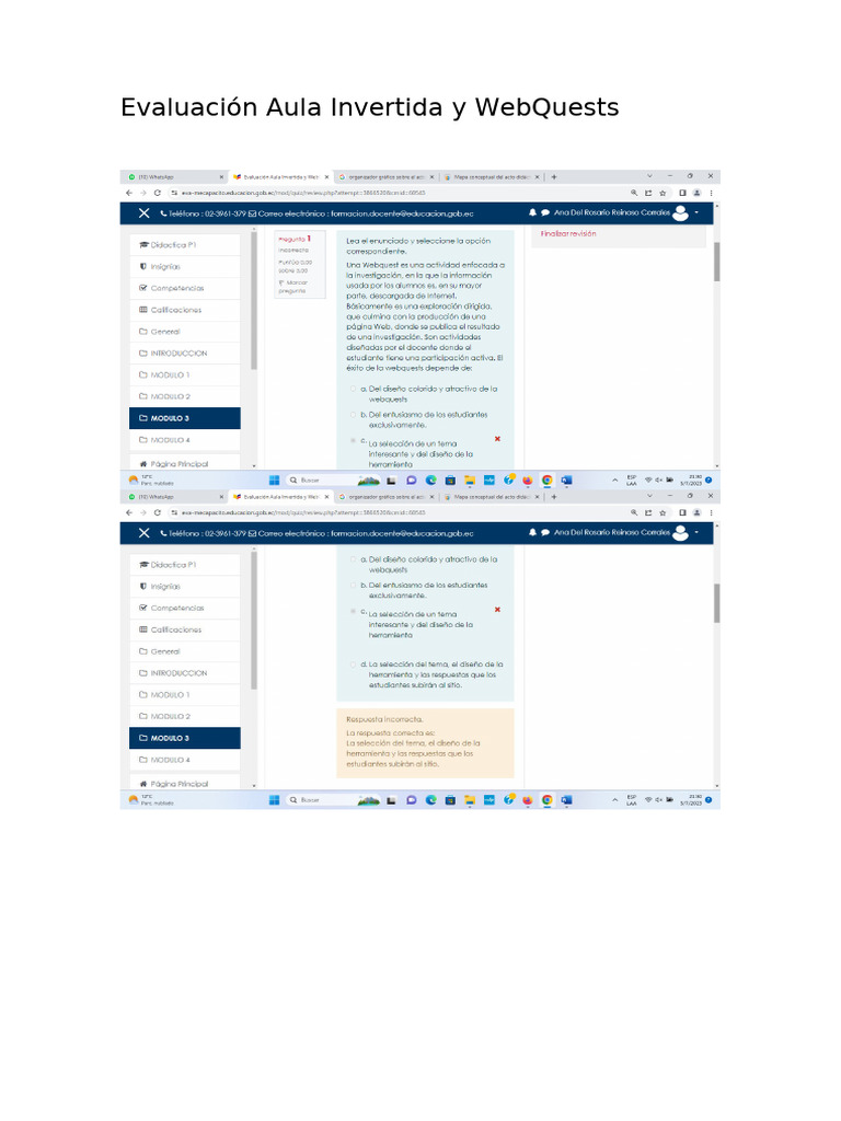 Evaluación Aula Invertida y WebQuests | PDF