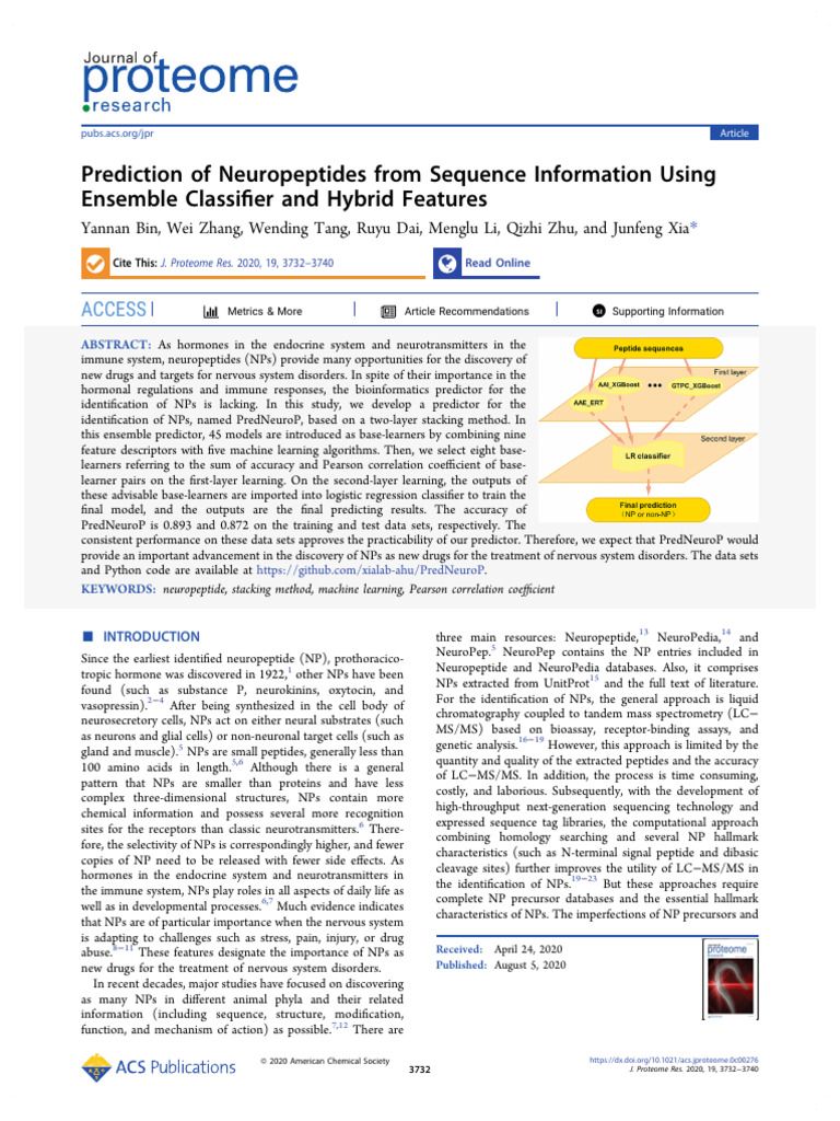 Neuropeptides Prediction | PDF | Machine Learning | Neuropeptide