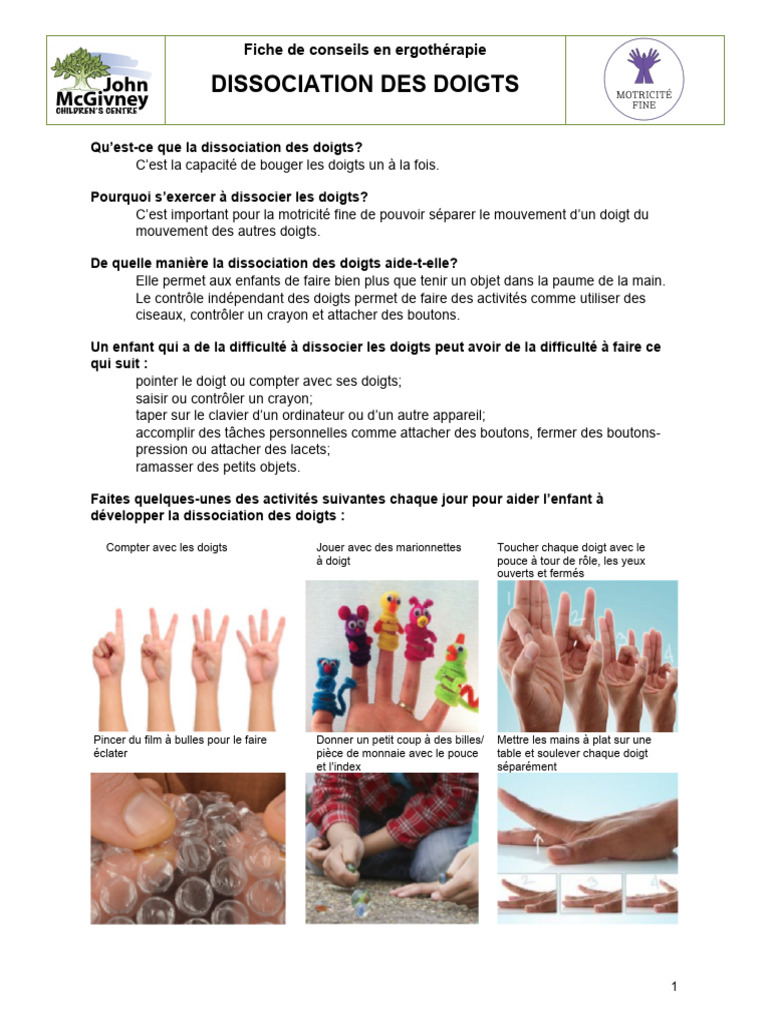 Exercices de dissociation des doigts | PDF | Doigt | Main