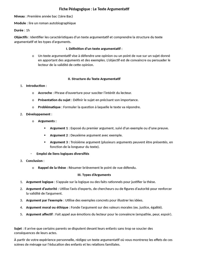 Comprendre le Texte Argumentatif | PDF | Argumentation