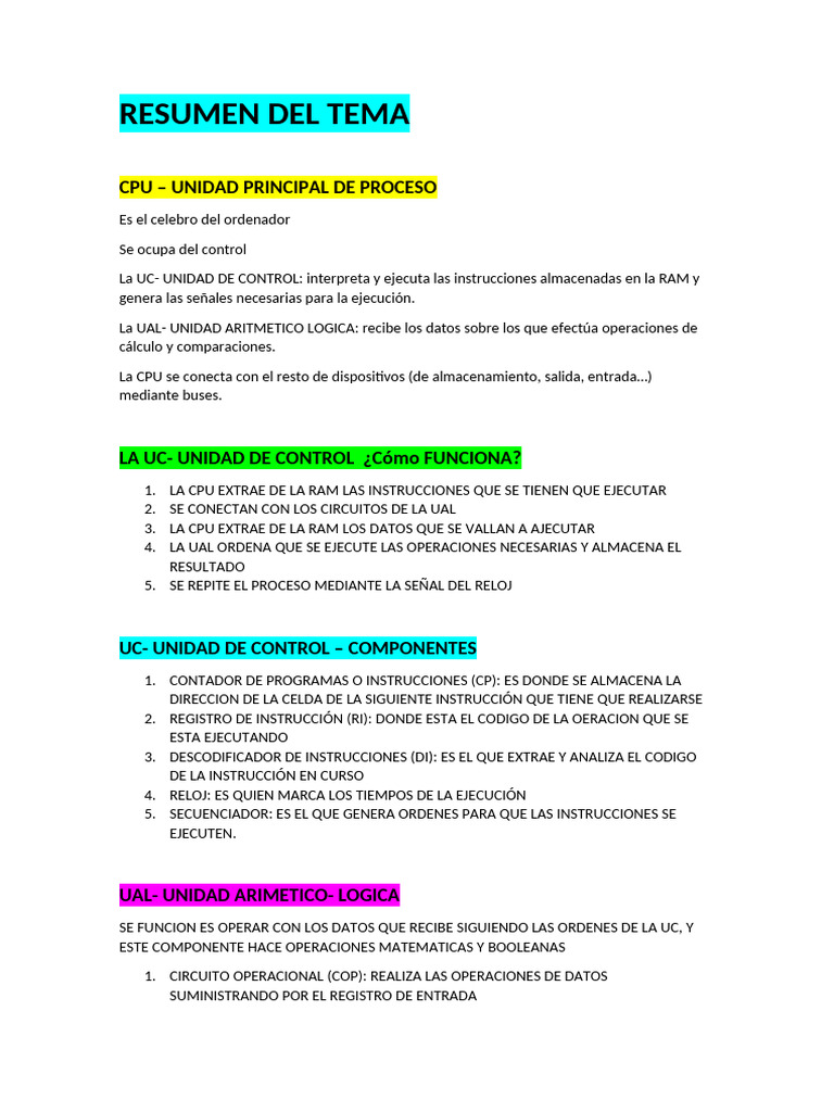 Resumen Del Tema2 Mme | PDF | Memoria de sólo lectura | Almacenamiento de datos de la computadora