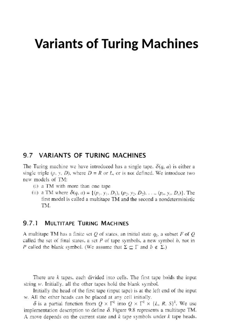 Variants of TM & Undecidability | PDF | Computing | Formalism (Deductive)