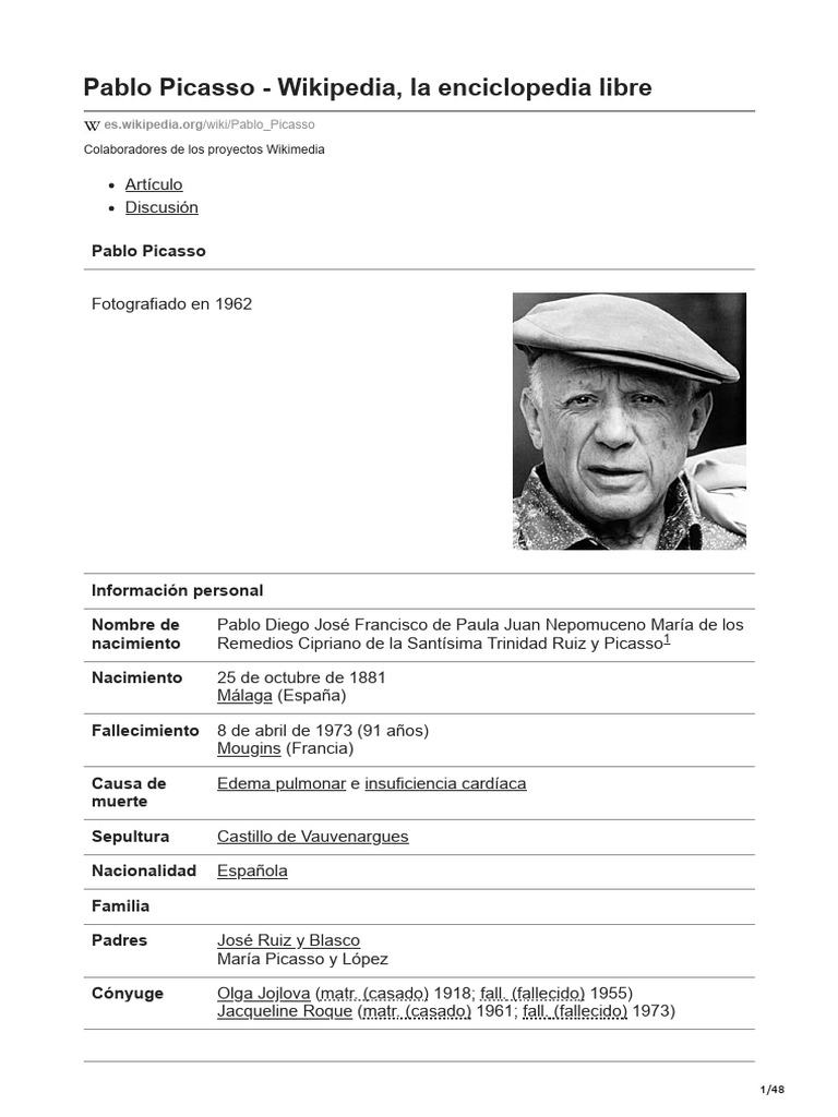 Pablo Picasso | PDF | Pablo Picasso | Cubismo