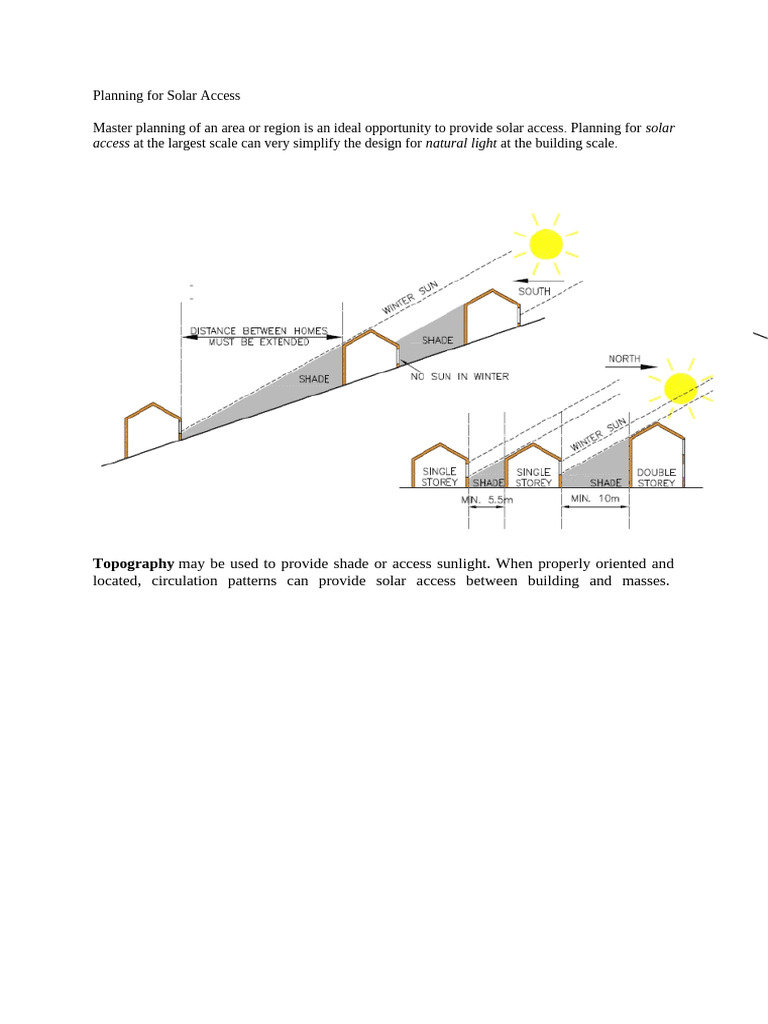 Planning For Solar Access | PDF | Sun