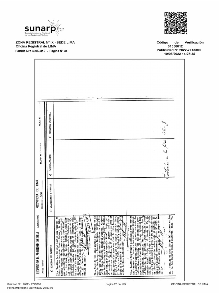 Partida Sunarp | PDF
