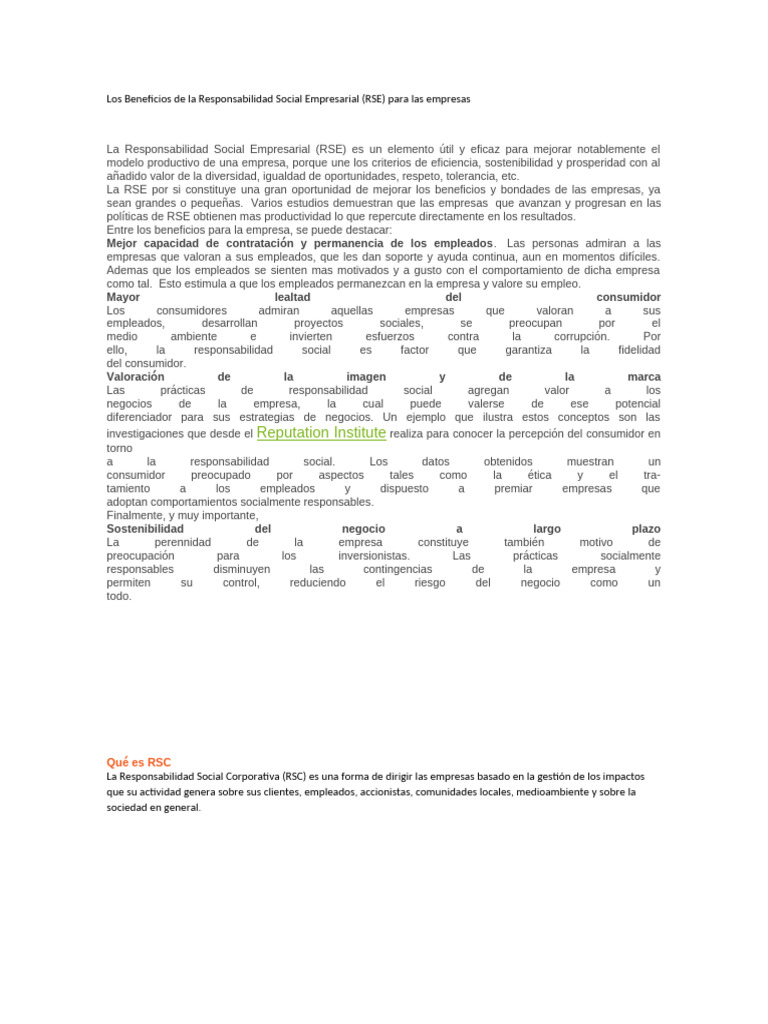 Rse y RSC | PDF | Responsabilidad social corporativa | Business
