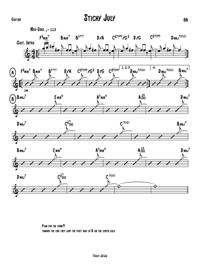 Sticky July - Guitar | PDF