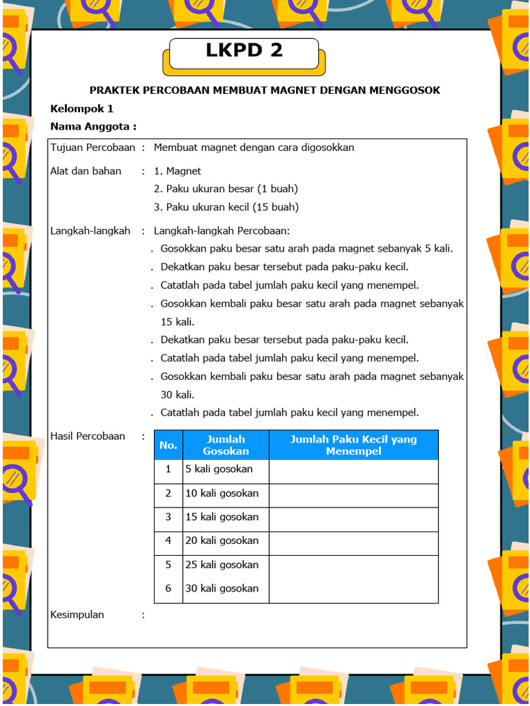 LKPD 2 Membuat Magnet | PDF | Griya & Taman