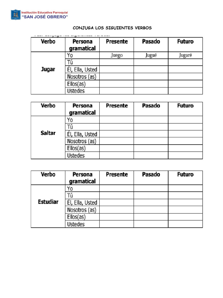 Ficha Del Verbo | PDF