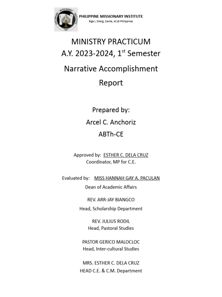 MP Narrative Report 23 | PDF | Evangelism