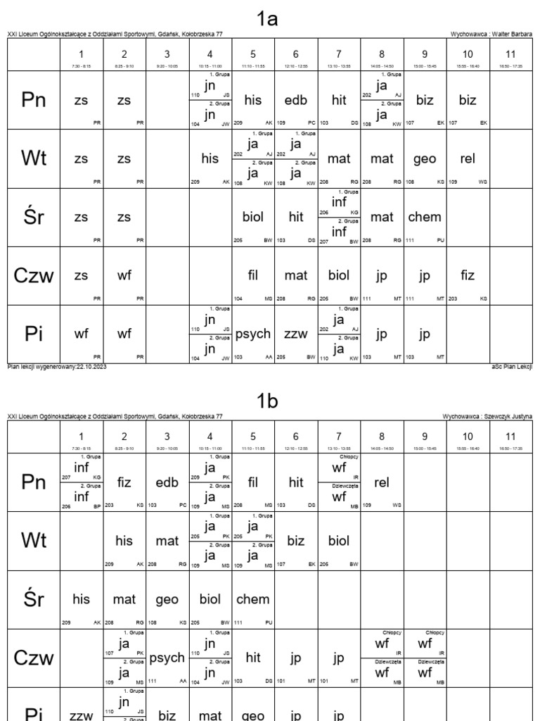 Plan-Klas-23-10-23 2 | PDF