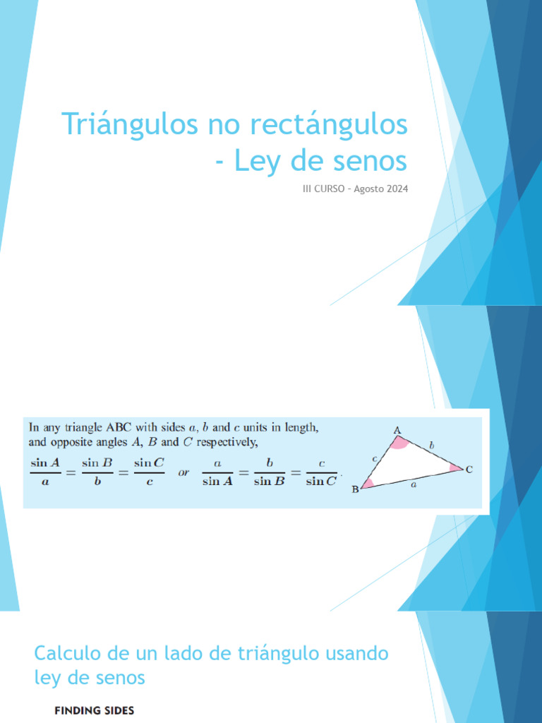 Triángulos No Rectángulos - Ley de Senos | PDF