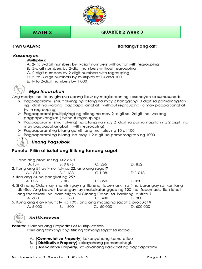 Math 3 QTR 2 Week 3 | PDF
