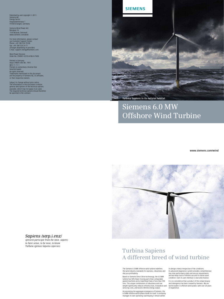 6MW Direct Drive Offshore Wind Turbine | PDF | Wind Farm | Wind Turbine