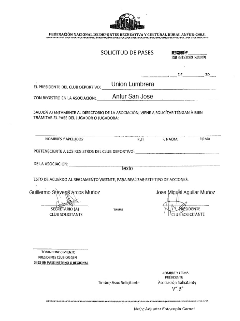 Solicitud Pases | PDF