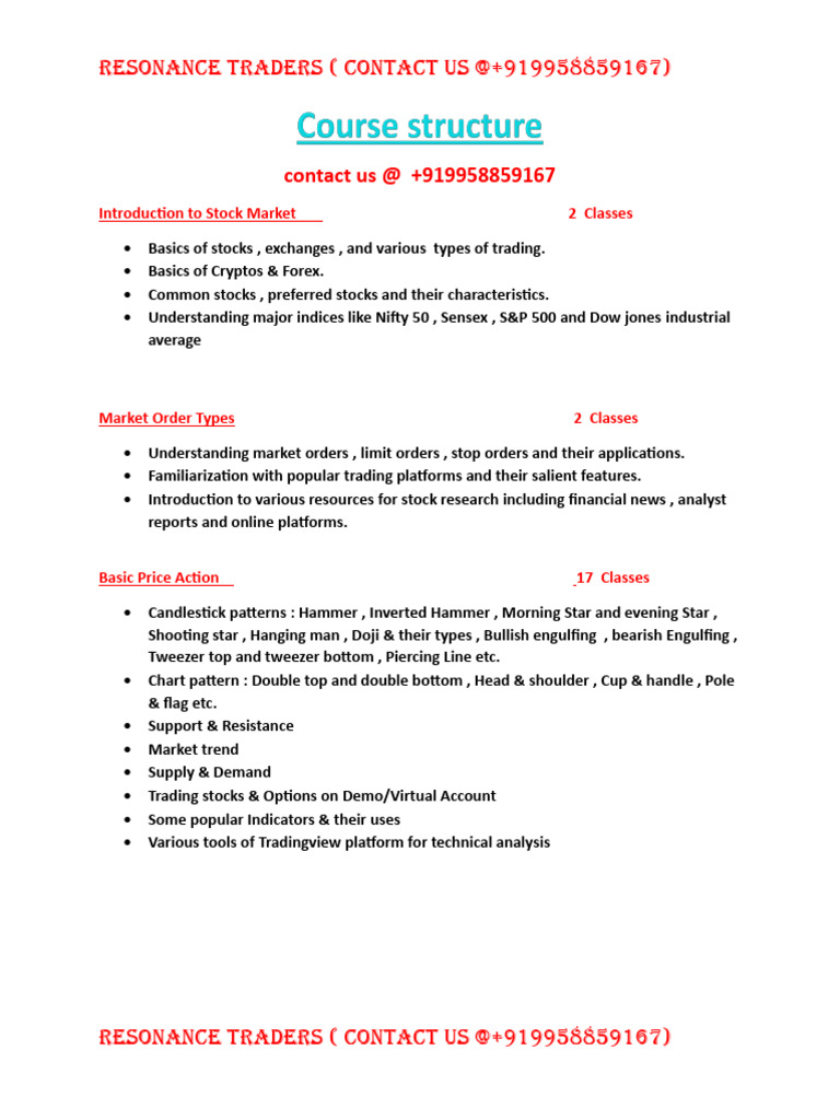 Stock Market Trading Course Overview | PDF | Option (Finance ...