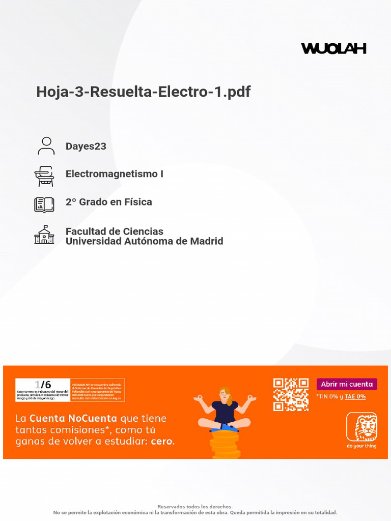 Wuolah Free Hoja 3 Resuelta Electro 1 | PDF | Esfera | Ecuaciones
