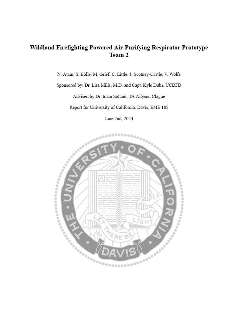 Report #3 Respirator - Final Engineering Design Report Team 2 | PDF ...