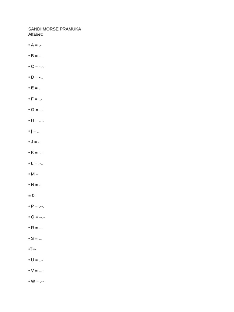 Sandi Morse Dan Sandi Angka Pramuka | PDF
