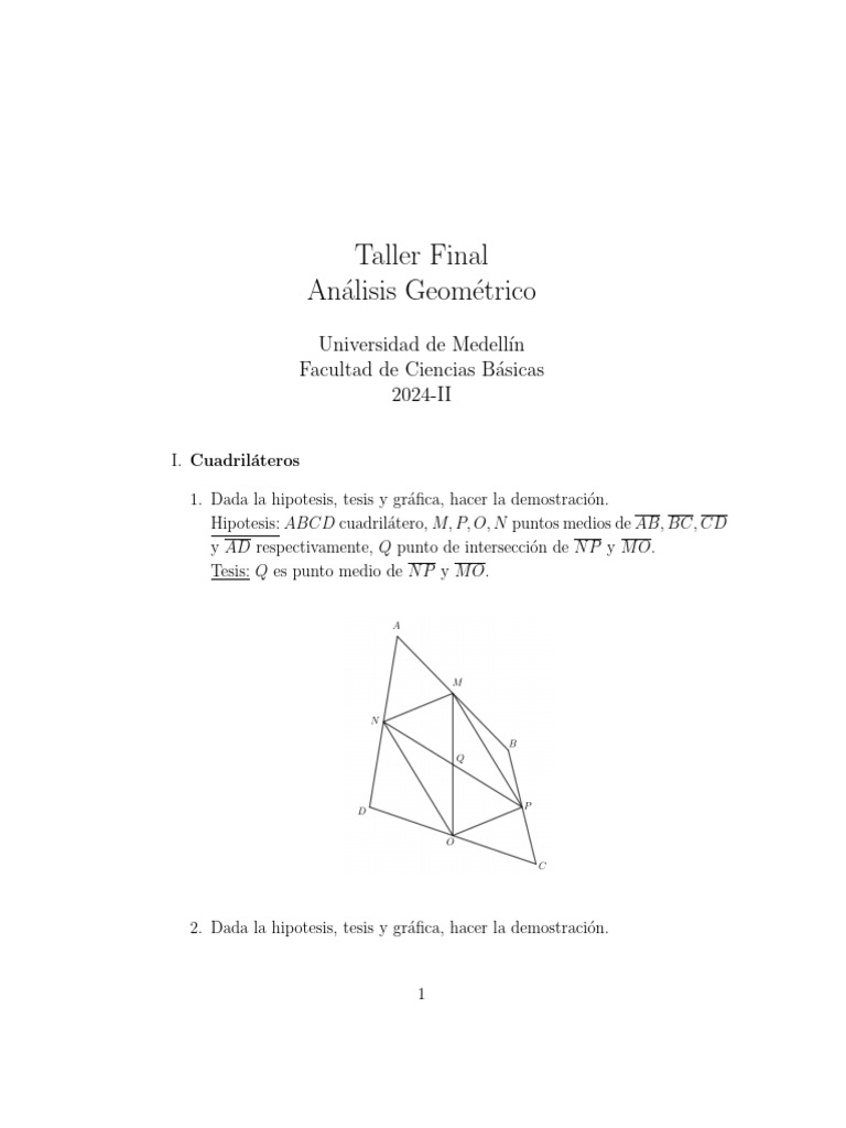 Taller Final 20242 Geom | PDF | Triángulo | Rectángulo