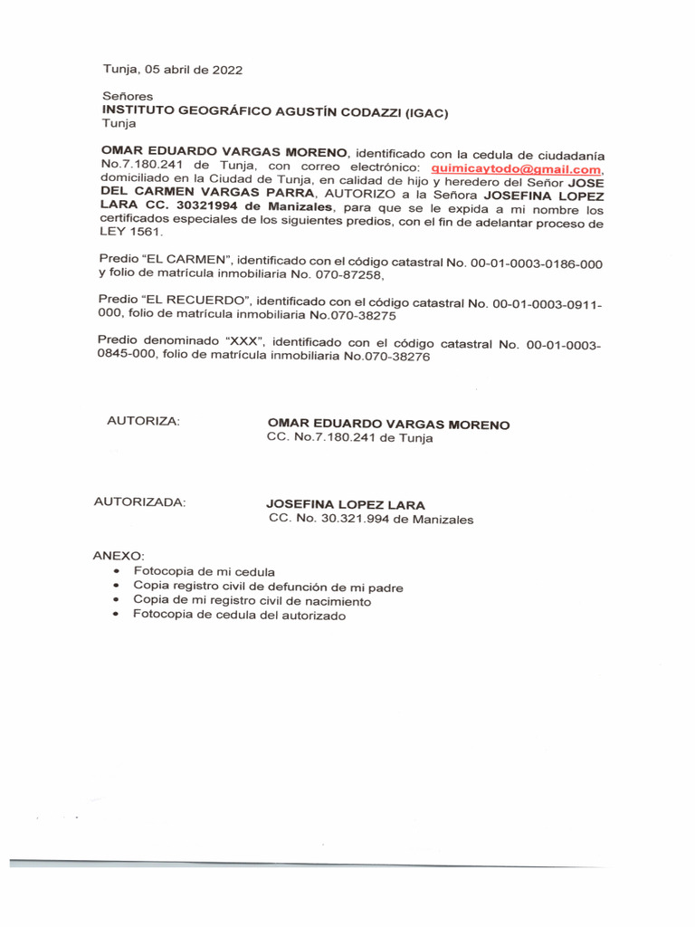 Solicitud Igac | PDF