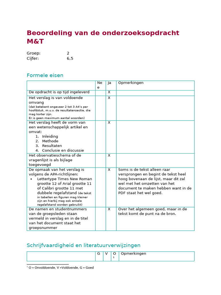 Beoordelingsformulier GR 2 | PDF