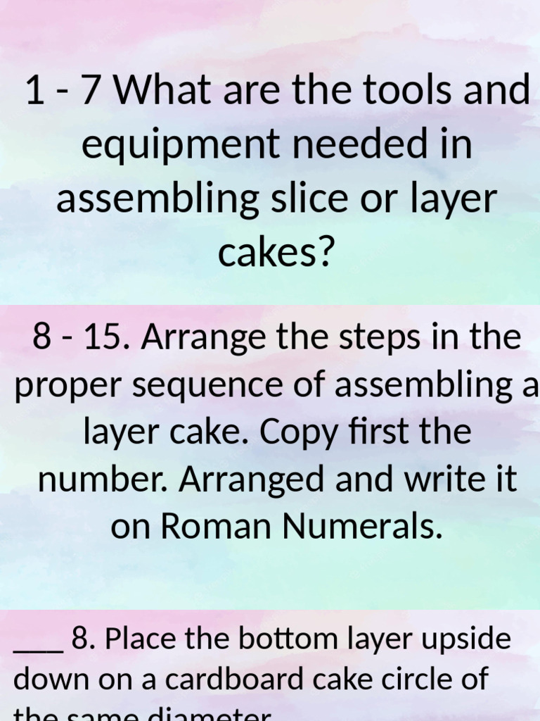 Assembling Slice or Layer Cakes | PDF | Cakes | Icing (Food)