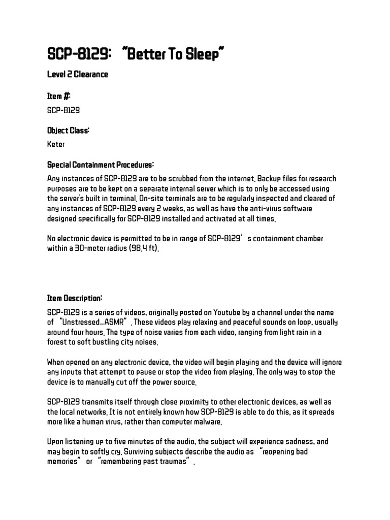 SCP Writing Practice | PDF | Computing