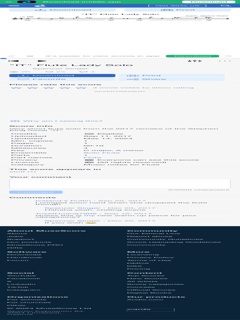 "IT" Flute Solo Sheet Music | PDF | World Wide Web | Internet & Web