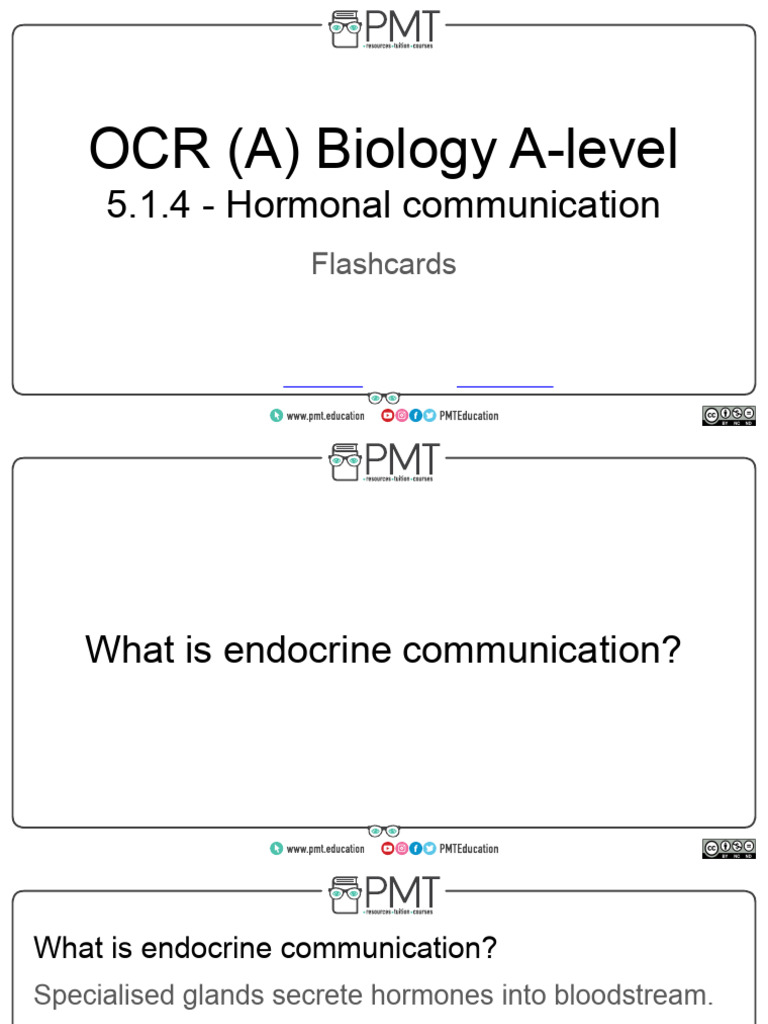 Flashcards - Topic 5.1.4 Hormonal Communication - OCR (A) Biology A ...