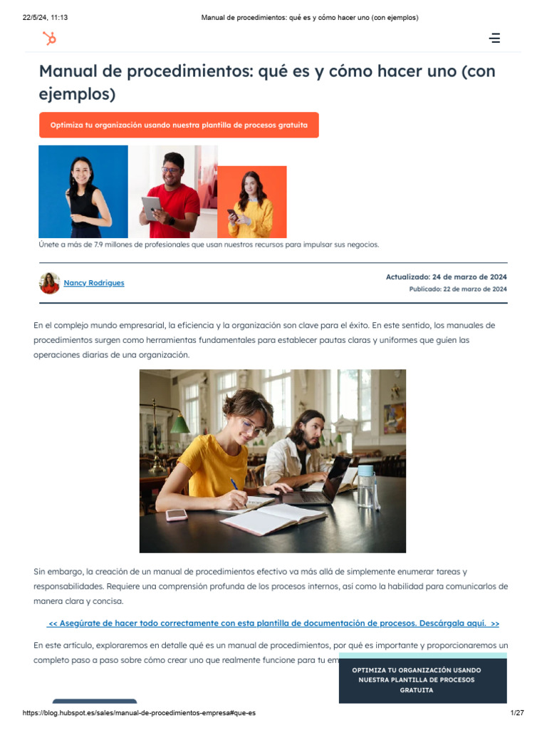 Manual de Procedimientos: Guía Completa y Ejemplos | PDF | Business ...
