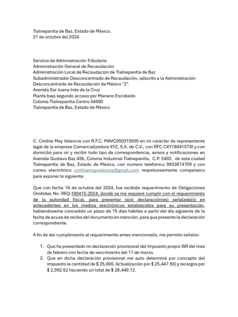 Escrito Libre Formato. CMV | PDF | Gobierno