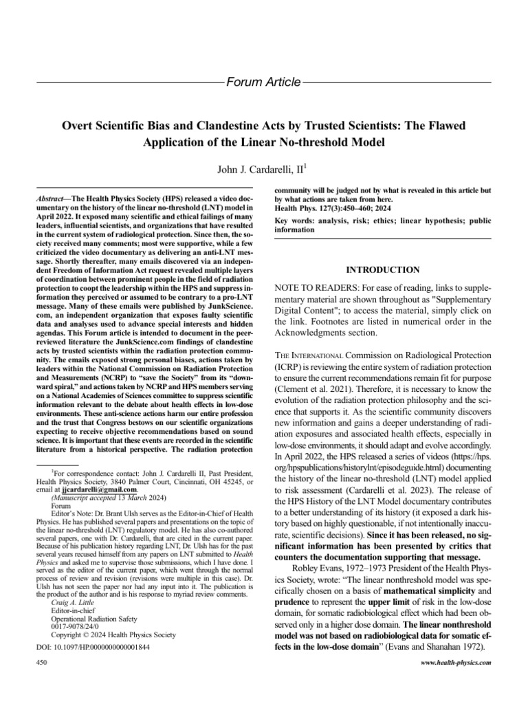 Overt Scientific Bias and Clandestine Acts By.8 | PDF