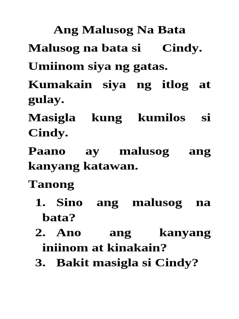 Ang Malusog Na Bata | PDF
