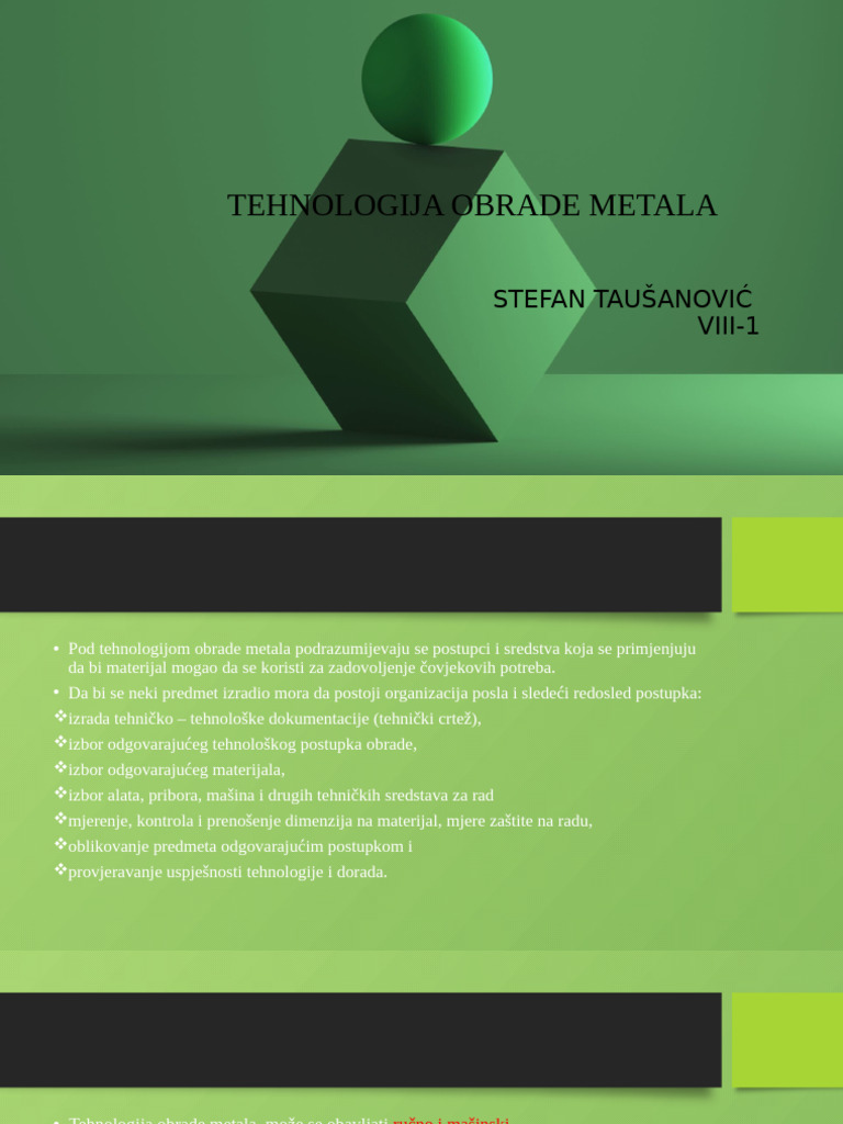 Tehnologija Obrade Metala1 | PDF