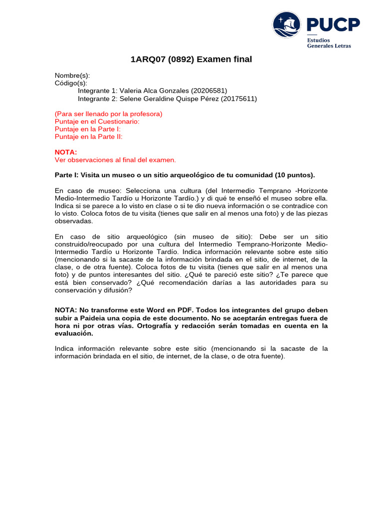 Examen Final Parte II Alca-Quispe | PDF | Ciencias sociales