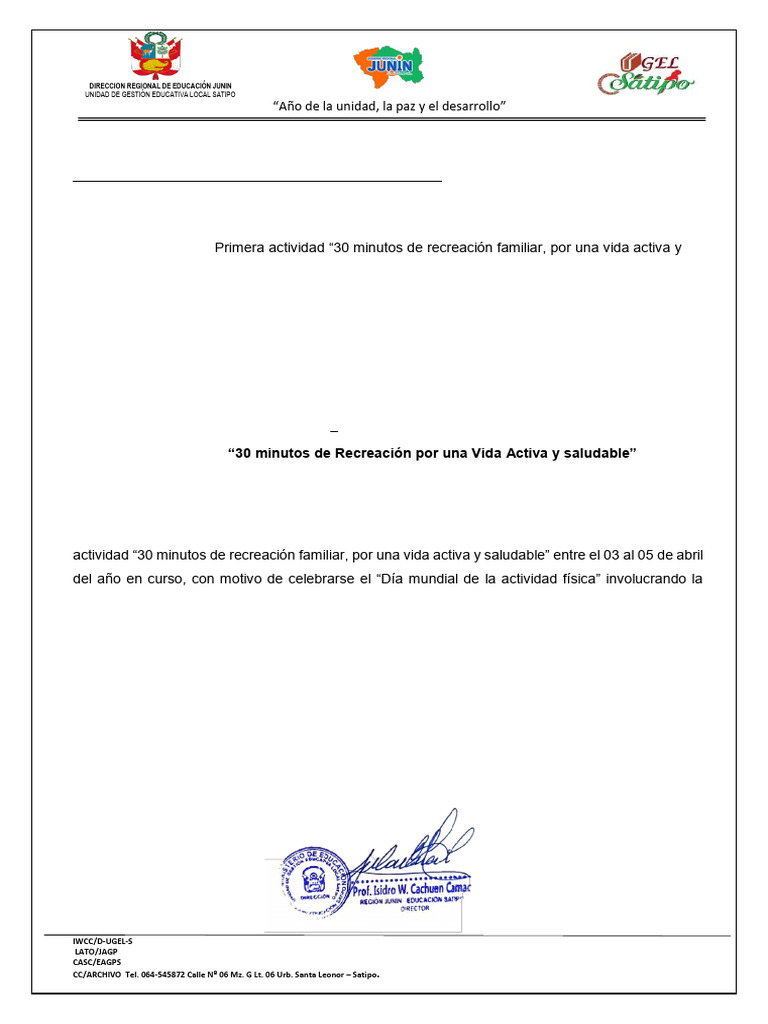 OFICIO MULTIPLE #059 - DUGEL-S-JAGP - Invitacion A Los30 Minutos de ...