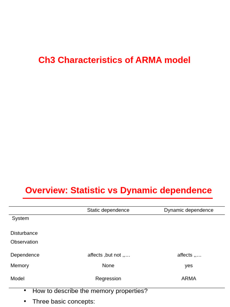 Ch3 - Characteristics of ARMA Model | PDF | Autoregressive Model ...