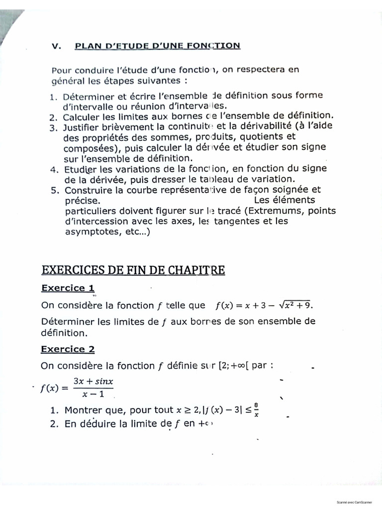 Exos Math Chap 1 | PDF