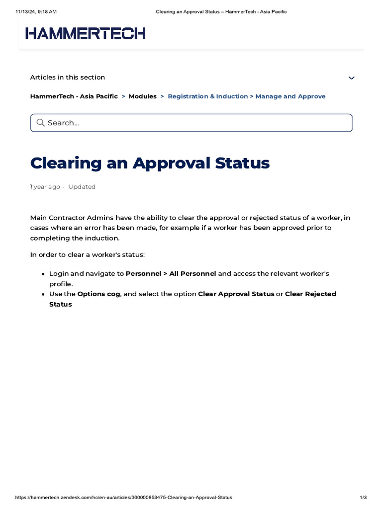 Clear Worker Approval Status Guide | PDF
