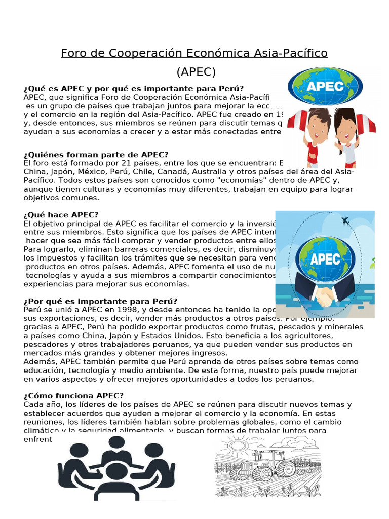 Lectura Sobre El APEC | PDF | Cooperacion economica Asia Pacifico | Perú
