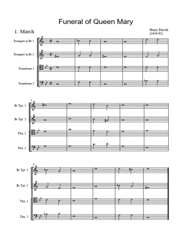 Funeral of Queen Mary - Purcell | PDF