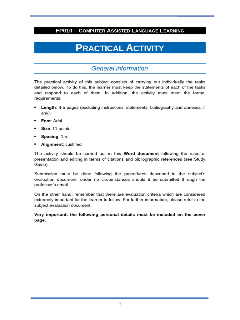 FP010-Practice Activity-LayneLeiteFeijó | PDF | Learning | Educational ...