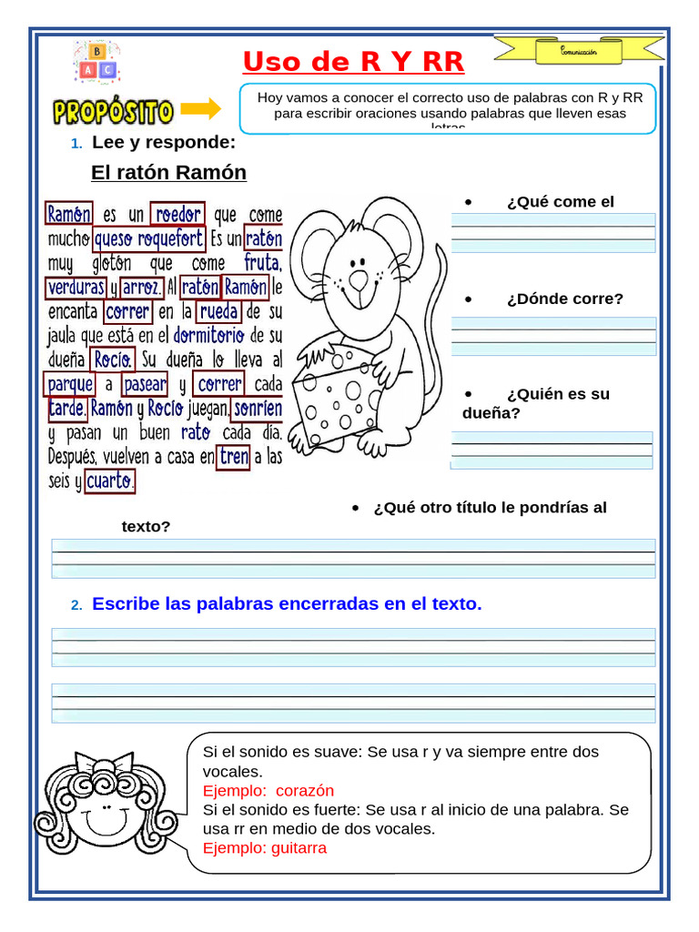 10 Ficha Uso de La R y RR | PDF