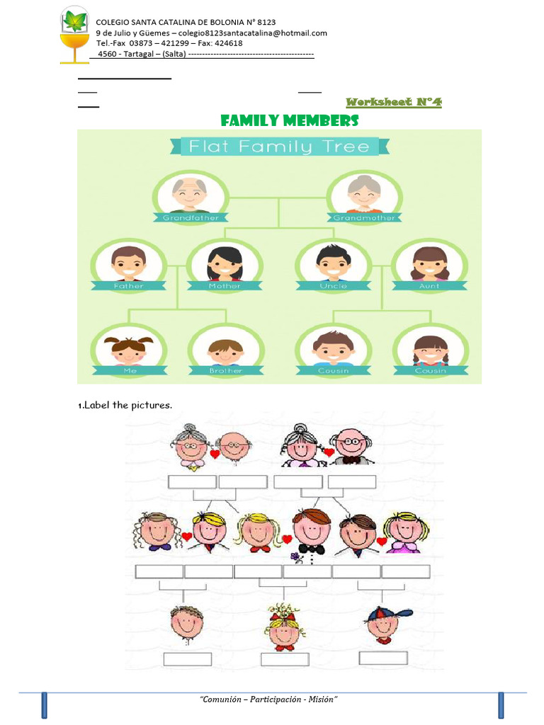 Family Members English Worksheet | PDF | Home & Garden