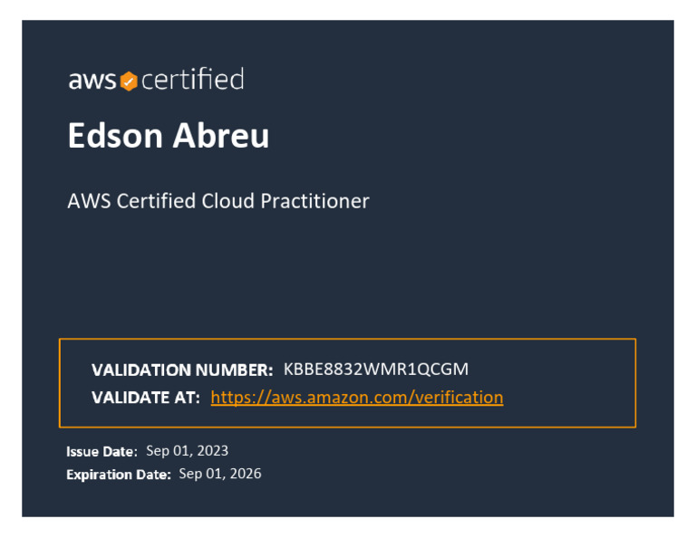 AWS Certified Cloud Practitioner Edson Abreu | PDF